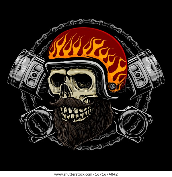 Skull Rider Motorcycle Vector Badge Logo Stock Vector (Royalty Free ...