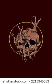 Skull Roots Vector Illustration Stock Vector (Royalty Free) 2213345053 ...