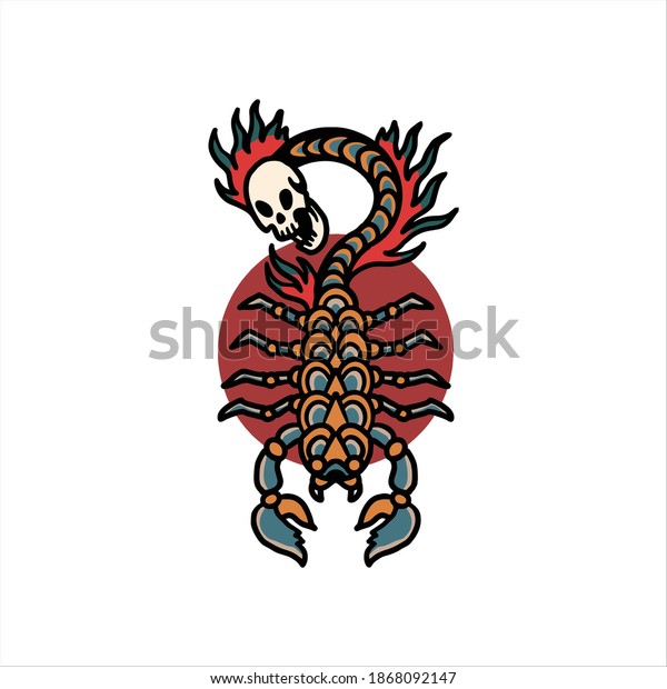 Skull Scorpion Tattoo Vector Design Stock Vector (Royalty Free ...