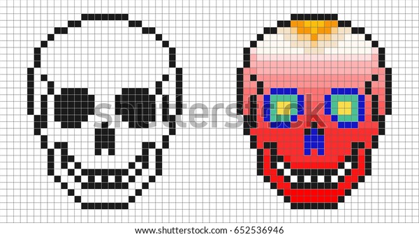Skull Set 8bit Vector Stock Vector (Royalty Free) 652536946 | Shutterstock