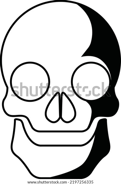 Skull Shadow Black White Scary Creepy Stock Vector (Royalty Free ...
