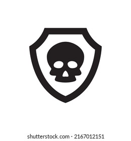 Skull Shield Cyber Attack Protection Icon Stock Vector (Royalty Free ...