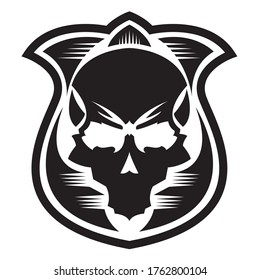 Skull Shield Vector Illustration Stock Vector (Royalty Free) 1762800104 ...