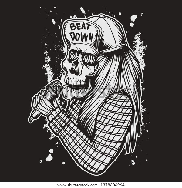 Skull Sing Vector Illustration Stock Vector (Royalty Free) 1378606964 | Shutterstock