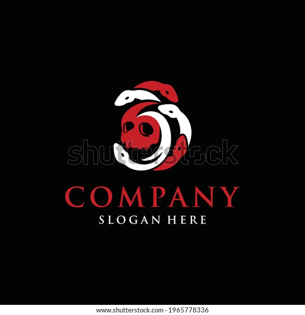 Skull Snake Mascot Vector Logo Design Stock Vector (Royalty Free ...