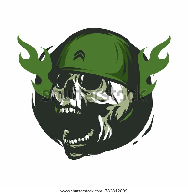Skull Soldier Army Mascot Logo Design Stock Vector (Royalty Free ...