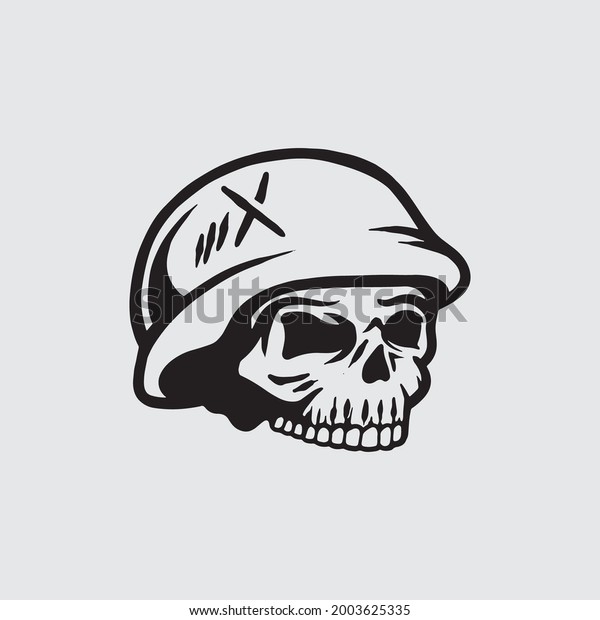 Skull Soldier Drawing Creative Design Stock Vector (Royalty Free ...