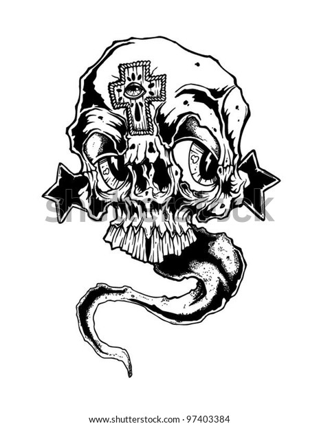 Skull Stars Stock Vector (Royalty Free) 97403384
