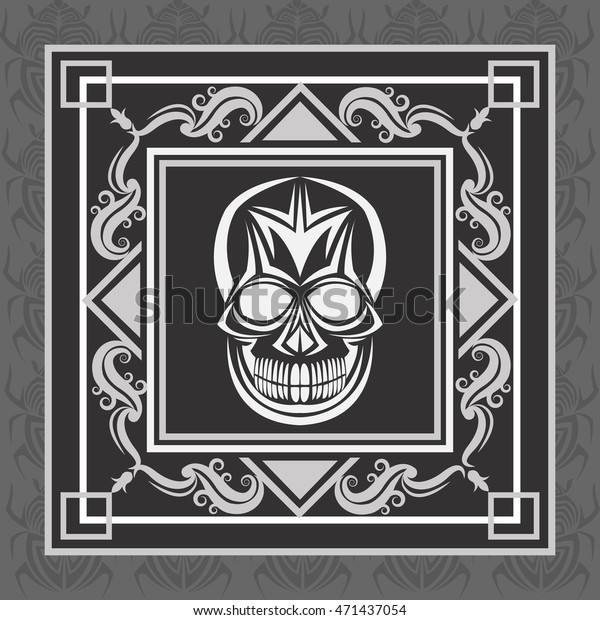 Skull Tattoo Face Gothic Death Evil Stock Vector (Royalty Free ...