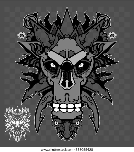 Skull Totem Abstraction Skull Art Evil Stock Vector (Royalty Free ...