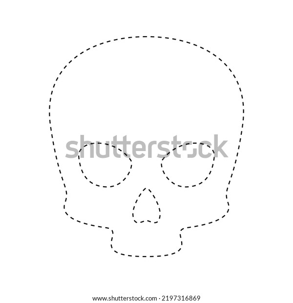 Skull Tracing Worksheet Kids Stock Vector (Royalty Free) 2197316869 ...