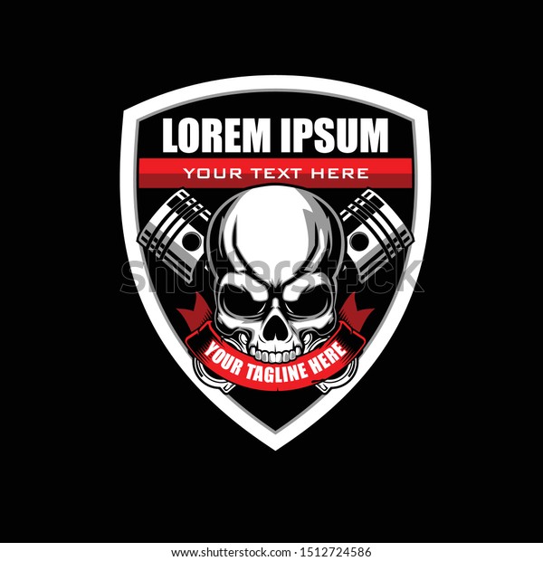 Skull Turbo Charger Piston Vector Badge Stock Vector (Royalty Free ...