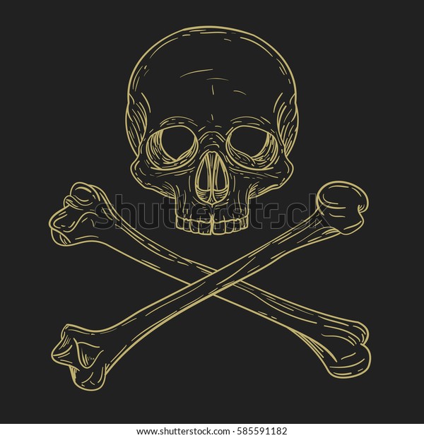 Skull Two Cross Bones Vintage Retro Stock Vector (Royalty Free ...
