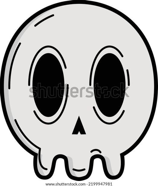 Skull Vector Cartoon Illustration On White Stock Vector (Royalty Free ...