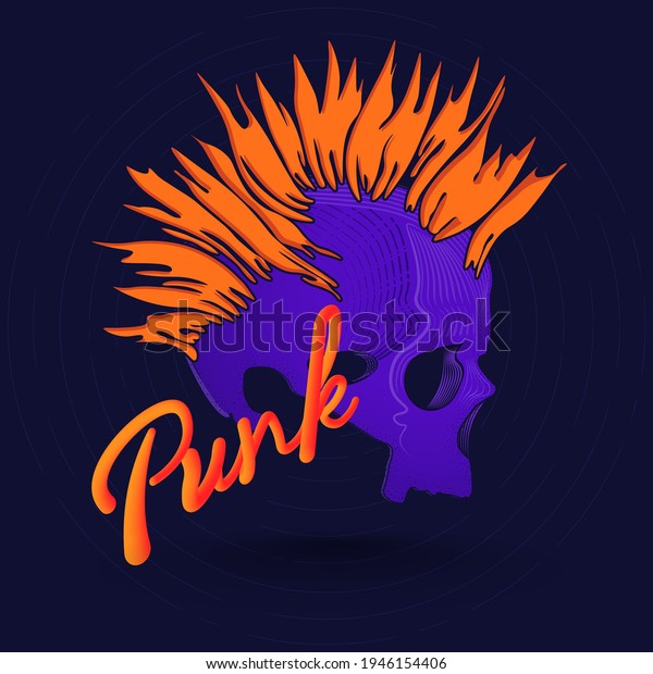 Skull Vector Illustration Punk Concept Punk Stock Vector (Royalty Free ...