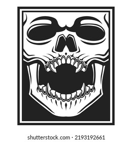 Skull Vector Illustration Square Stock Vector (Royalty Free) 2193192661 ...