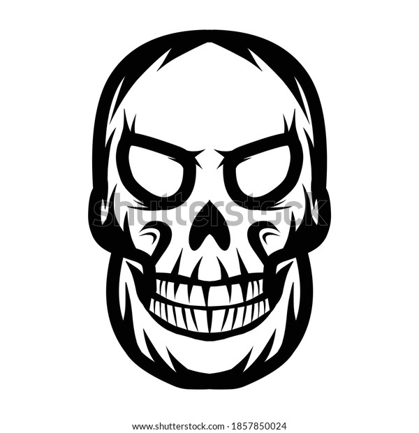 Skull Vector Logo Illustration Stock Vector (Royalty Free) 1857850024