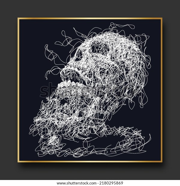Skull Vector Sketch Illustration Scribble Art Stock Vector (Royalty ...