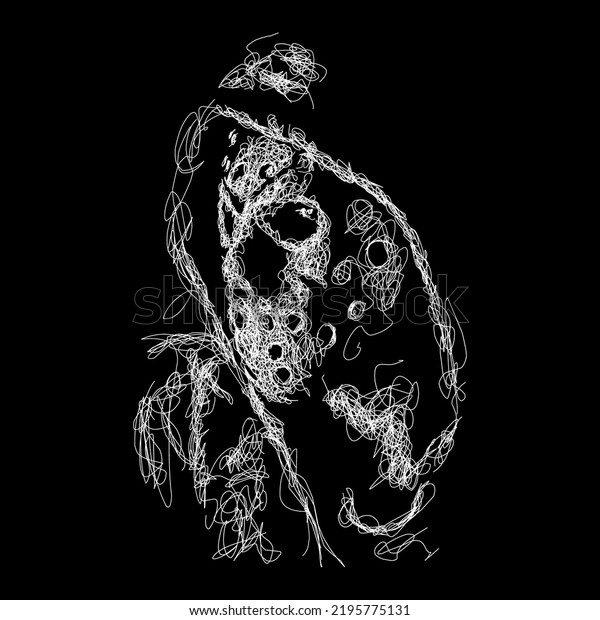 Skull Vector Sketch Illustration Scribble Art Stock Vector (Royalty ...