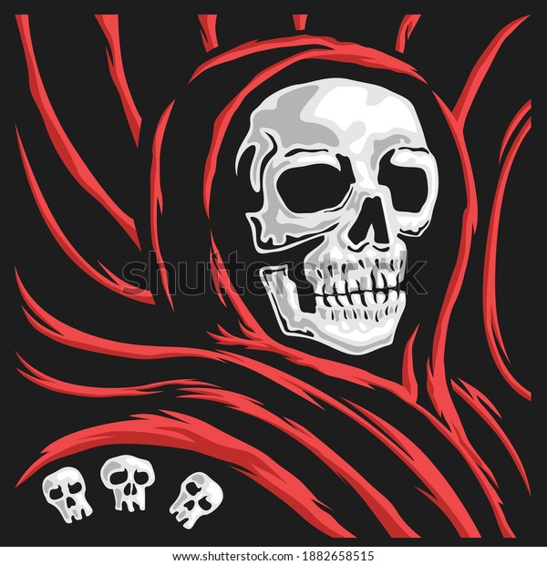 Skull Wearing Red Robe Vector Illustration Stock Vector (Royalty Free ...