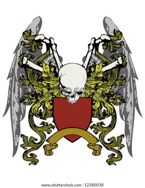 Skull Wings Crest Stock Vector (Royalty Free) 12380038 | Shutterstock