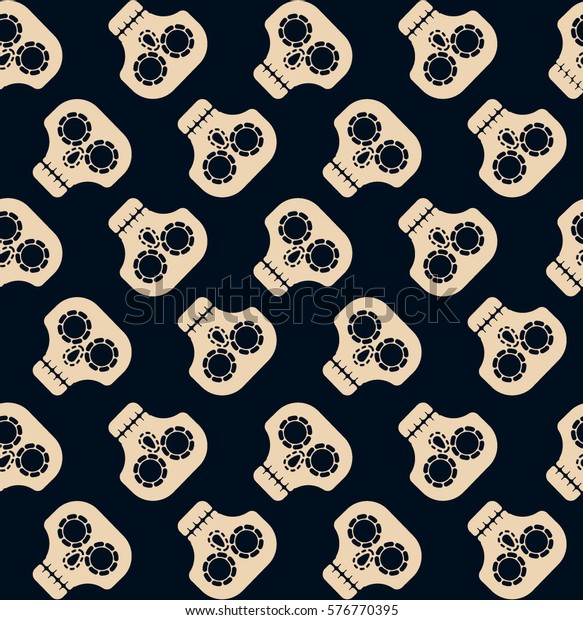 Skulls Pattern Background Bright Color Stock Vector (Royalty Free ...