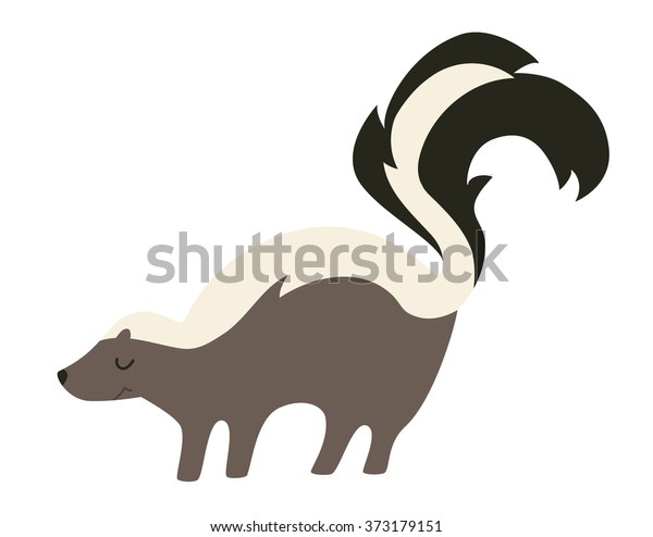 Skunk Flat Cartoon Vector Illustration Isolate Stock Vector (Royalty ...
