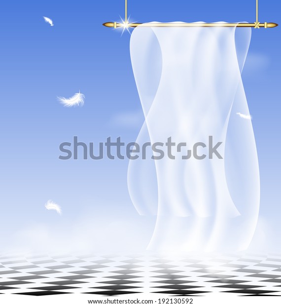 Sky Abstract White Drape Flying Feathers Stock Vector (Royalty Free ...