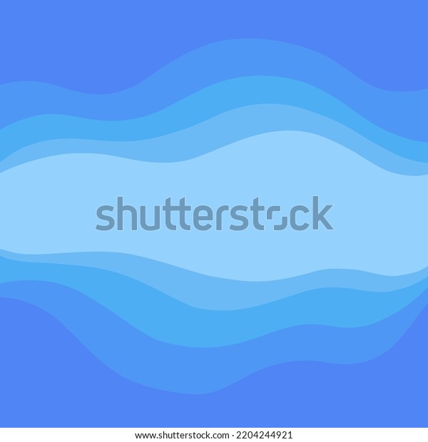 Sky Blue Gradation Background Wave Style Stock Vector (Royalty Free ...