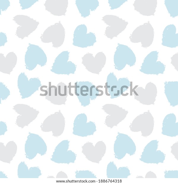 Sky Blue Heart Shaped Brush Stroke Stock Vector (Royalty Free ...