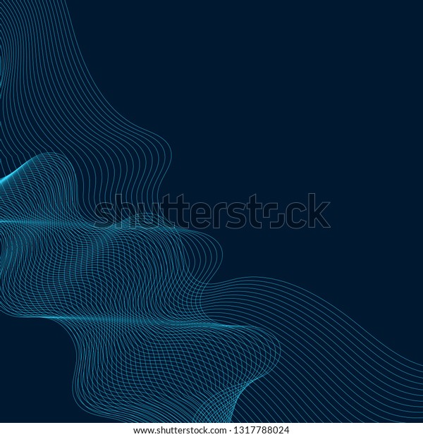 Sky Blue Wave On Space Blue Stock Vector (Royalty Free) 1317788024 ...