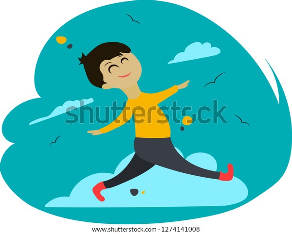 Sky Boy Fly Smile Stock Vector (Royalty Free) 1274141008 | Shutterstock