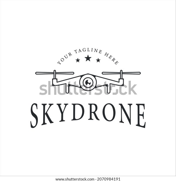 Sky Drone Logo Line Art Vintage Stock Vector (Royalty Free) 2070984191 ...