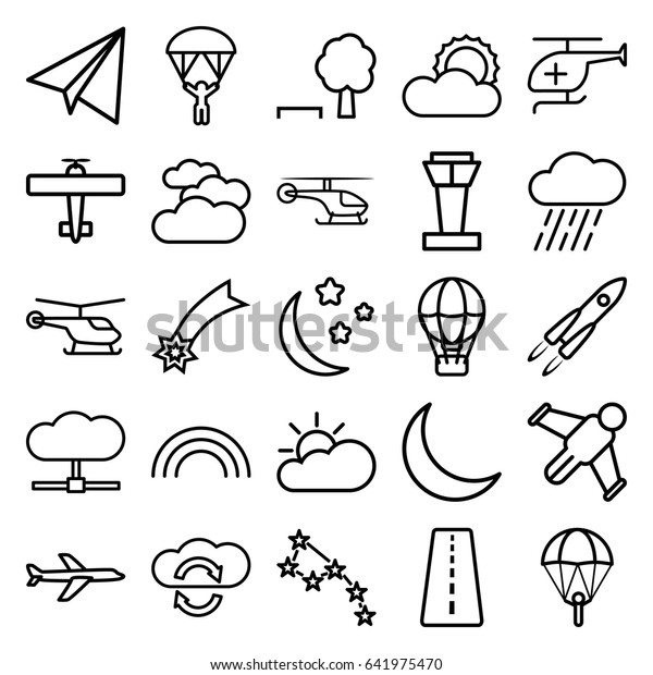 Sky Icons Set Set 25 Sky Stock Vector (Royalty Free) 641975470 ...