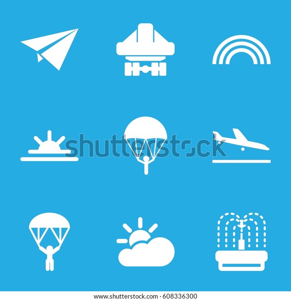 Sky Icons Set Set 9 Sky Stock Vector (Royalty Free) 608336300