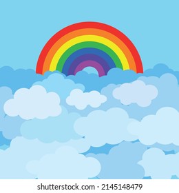 Sky Rainbow Vector Illustration White Background: เวกเตอร์สต็อก (ปลอด ...