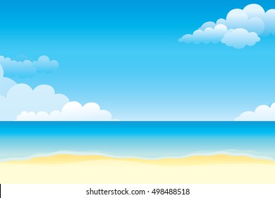 Sky Sea Vector Illustration Stock Vector (Royalty Free) 499209673 ...