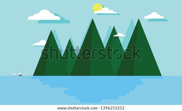 Sky Sea Very Far Away Stock Vector (Royalty Free) 1396253252