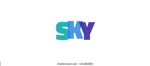 Sky Word Concept Sky On White Stock Vector (Royalty Free) 1312802801 ...