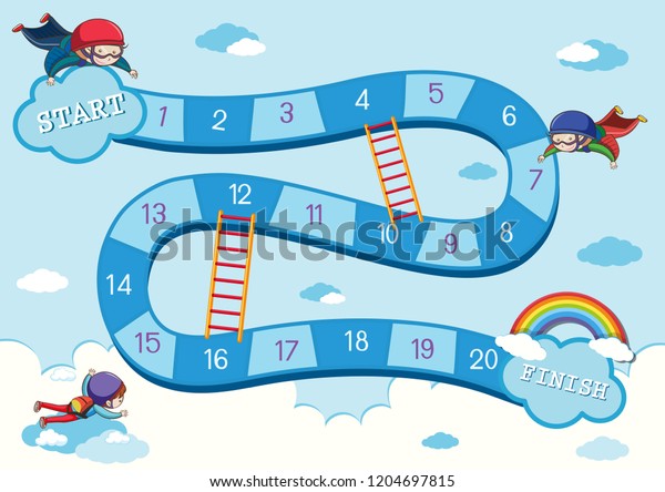 Skydive Board Game Template Illustration Stock Vector (Royalty Free ...
