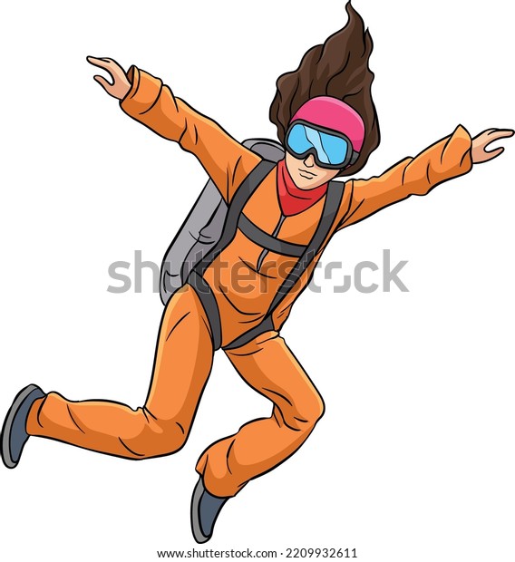 Skydiving Cartoon Colored Clipart Illustration Stock Vector (Royalty ...