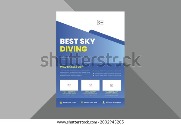 Skydiving Flyer Design Template Parachuter Skydiving Stock Vector ...