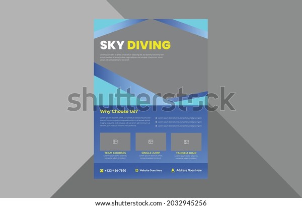 Skydiving Flyer Design Template Parachuter Skydiving Stock Vector ...