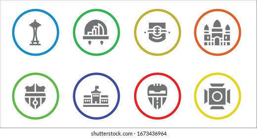 Skyline Icon Set 8 Filled Skyline Stock Vector (Royalty Free ...