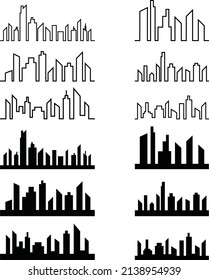 Skyline Icon Set Simple Minimalist Stock Vector (Royalty Free ...