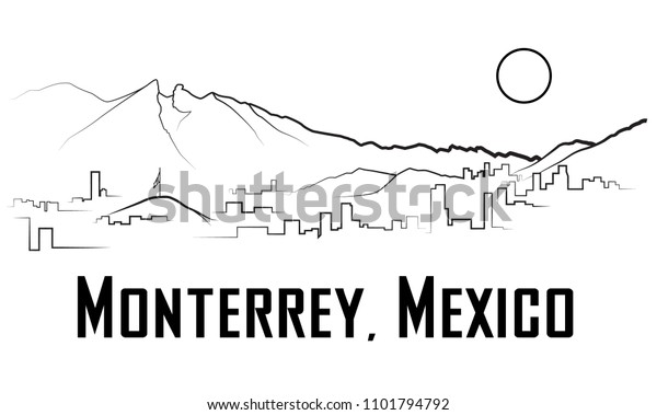 Skyline Illustration Monterrey Mexico Stock Vector (Royalty Free ...