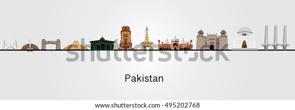 Skyline Pakistan Stock Vector (Royalty Free) 495202768