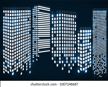 Abstract City Skyscrapers Silhouette Megacity Vector: vector de stock ...