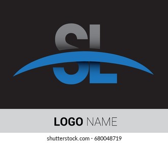 Sl Initial Logo Company Name Colored: vector de stock (libre de ...
