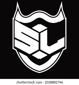 Sl Logo Monogram Design Isolated Shield Stock Vector (Royalty Free ...